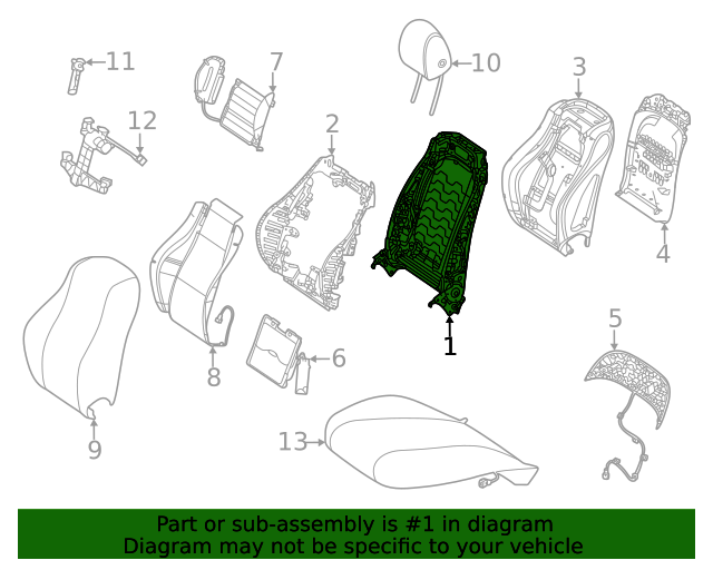 000-910-33-11 - Seat Back Frame 2020-2023 Mercedes-Benz | Mercedes-Benz ...