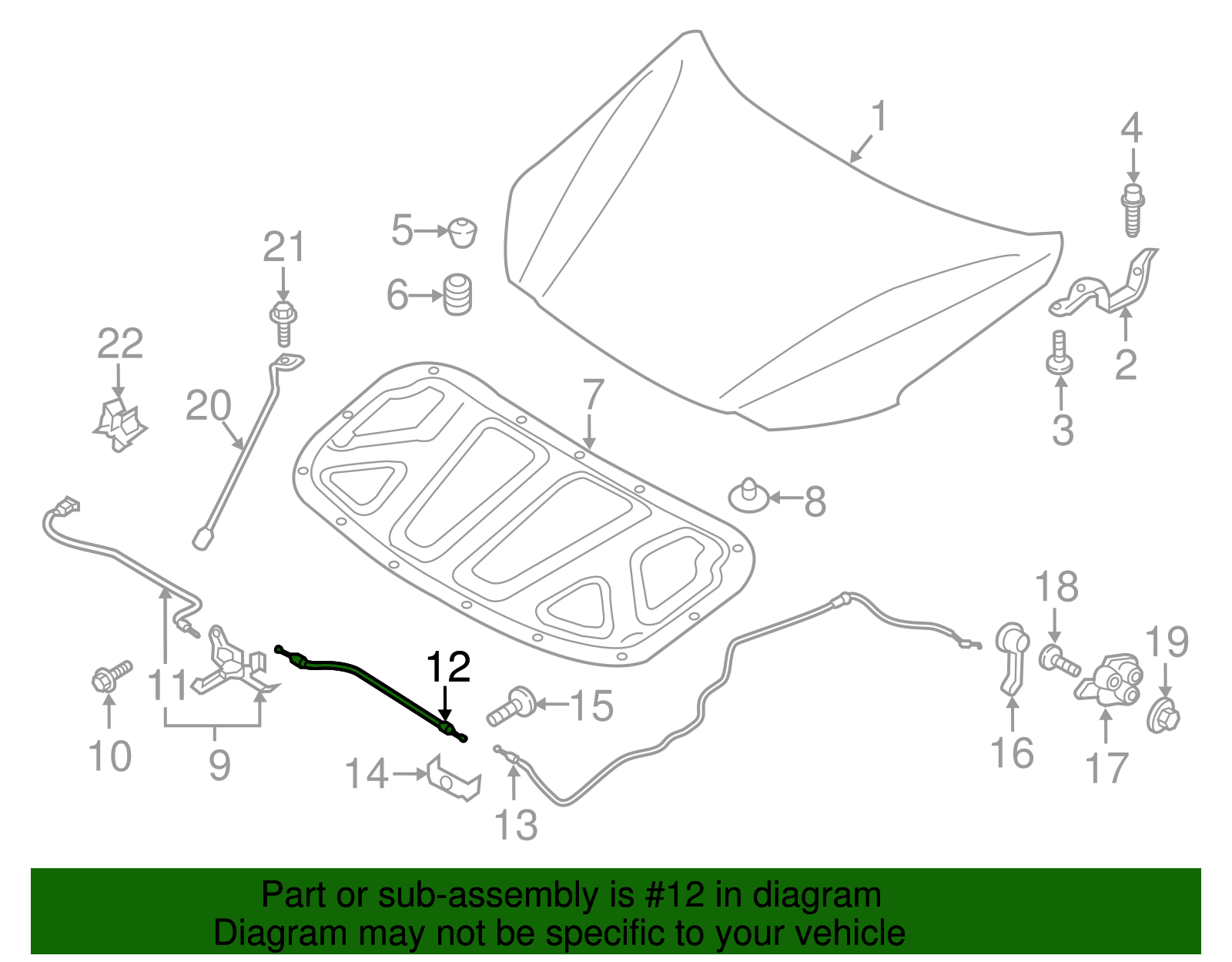 2017-2018 Hyundai Elantra Release Cable 81190-F2100 | Hyundai Wholesale ...