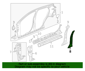 2022-2023 Chevrolet Bolt EUV Driver Side Center Pillar Inner Panel ...