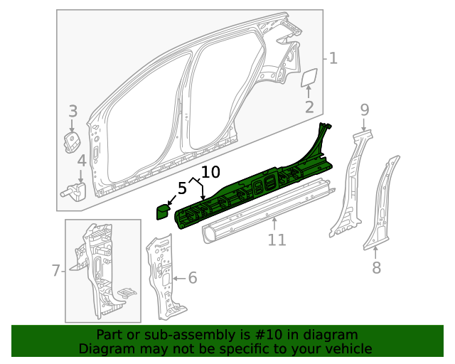 2022 Chevrolet Bolt EUV Driver Side Rocker Outer Panel Reinforcement ...
