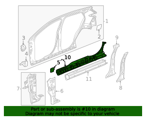 2022 Chevrolet Bolt EUV Driver Side Rocker Outer Panel Reinforcement ...