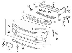 2016-2019 Volkswagen Passat Bumper Cover Side Support 561-807-724-B ...