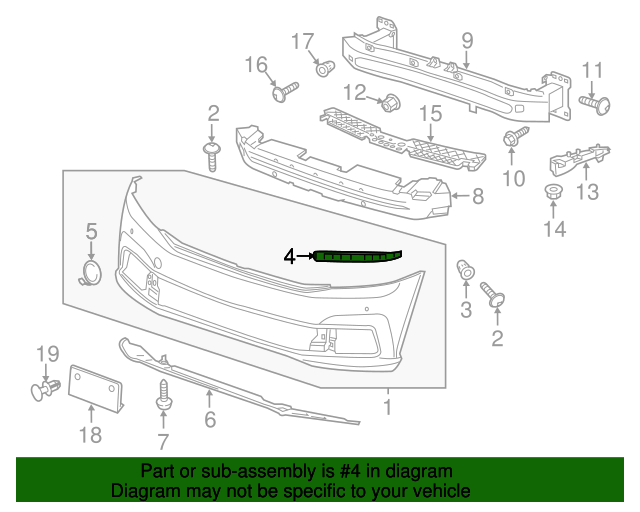 2016-2019 Volkswagen Passat Bumper Cover Side Support 561-807-724-B ...