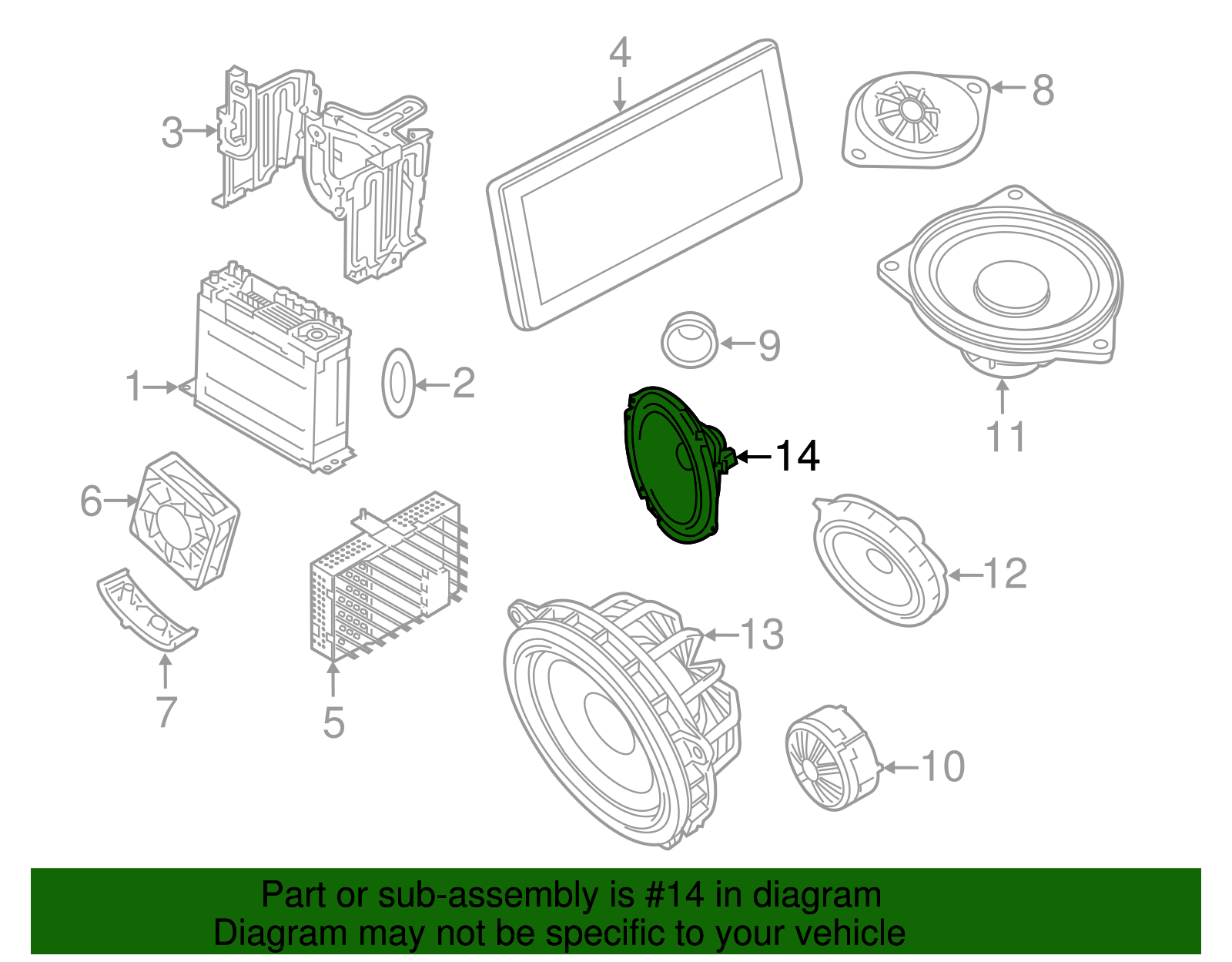 65-13-8-715-684 - Woofer 2014-2021 BMW | AutoNation Parts