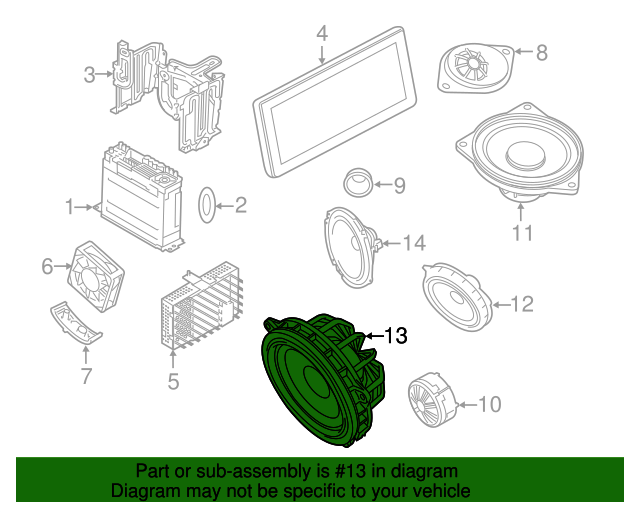2012-2023 BMW MID-range loudspeaker 65-13-9-364-956 | AutoNation Parts