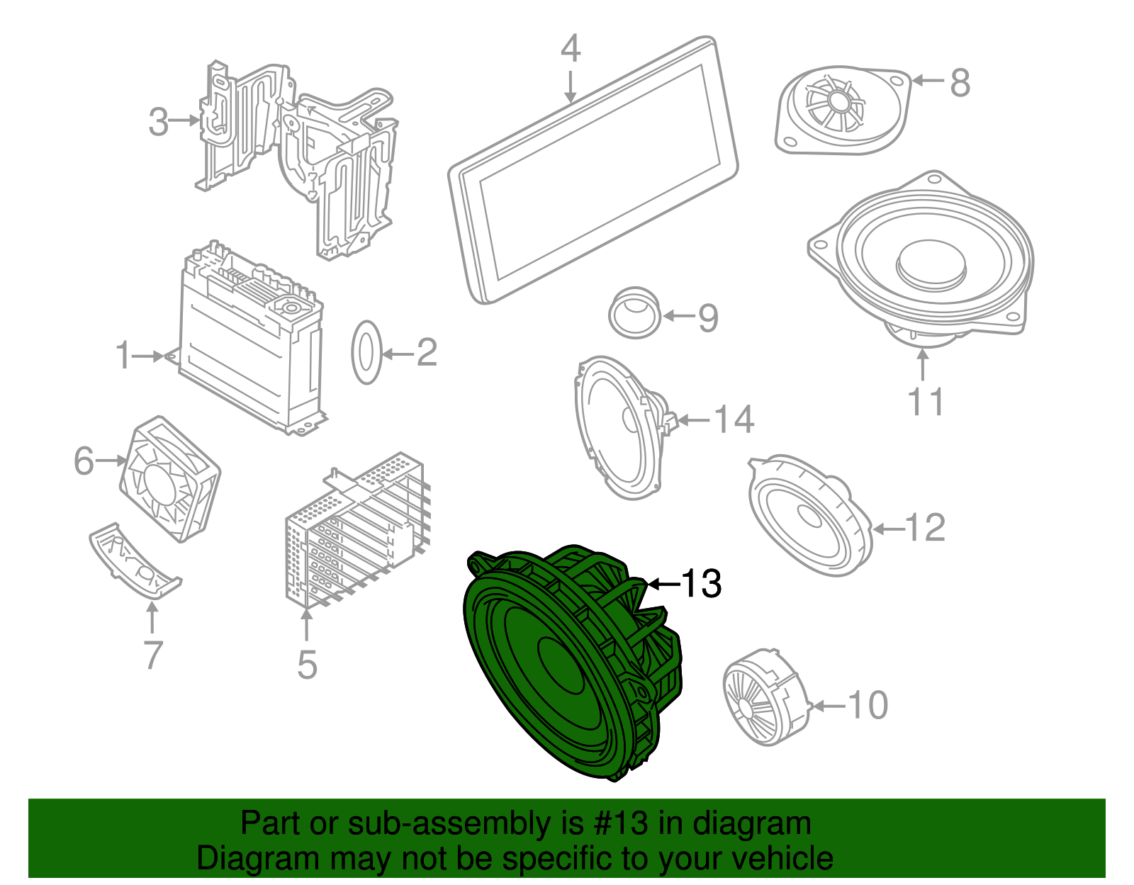 65139364956 - 2012-2023 BMW Midrange Speaker (65-13-9-364-956) | BMW of ...