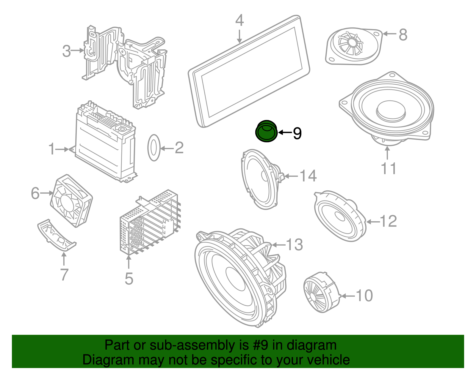 2012-2024 BMW | Rear Dr Speaker | 65139226357 | BMW OEM Parts Store