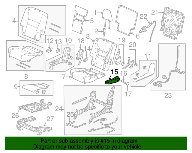 2016-2022 Honda Pilot Armrest Assembly 81385-TG7-A81ZB | Honda Factory ...