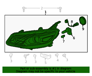 2019-2021 Chevrolet Malibu Headlamp Assembly 84680167 | TascaParts.com