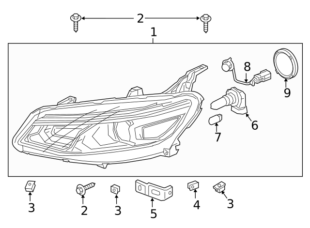 2019-2024 Chevrolet Malibu Headlamp (Replaces Part Number 84650573 ...