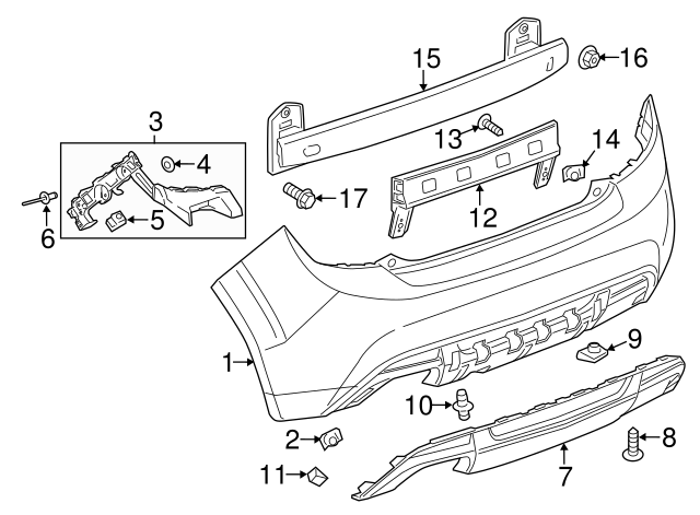 2013-2016 Chevrolet Sonic Rear Bumper Fascia Lower Skid Plate 95472628 ...