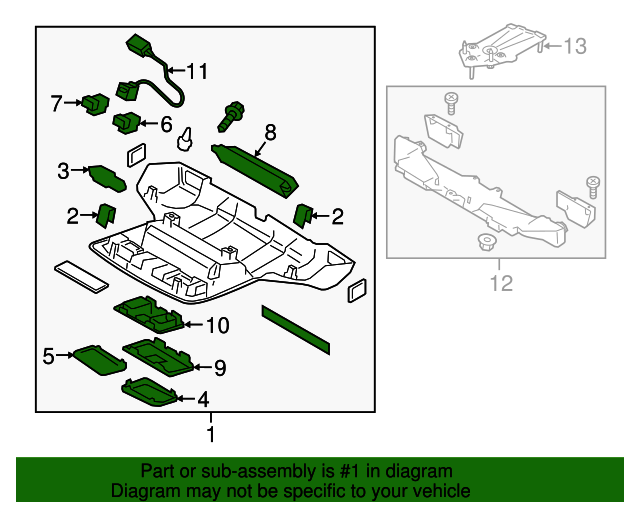 87505AL19BME - Overhead Console 2018-2019 Subaru | AutoNationParts.com
