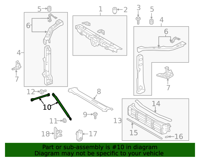 53253-06010 - Radiator Support Panel Brace 2019-2024 Lexus ...