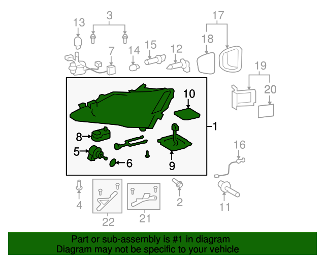 81070-53341 - Headlight 2009-2010 Lexus | AutoNationParts.com