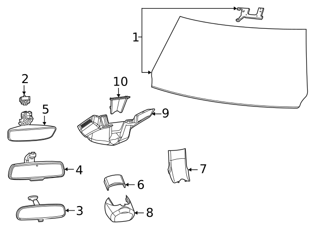 2019-2024 Ram 1500 Windshield 68275578AD | Mopar Parts Canada
