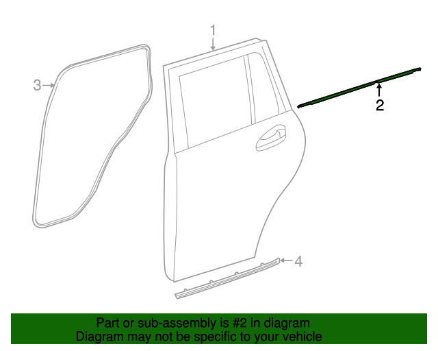 2010-2015 Mercedes-Benz Belt Weather-Strip 204-735-34-65 | MB OEM Parts