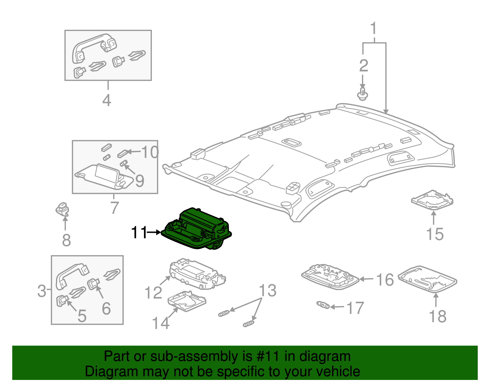 83250-TA5-A01ZB - Overhead Console 2008-2012 Honda Accord | Honda Parts Online