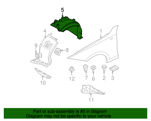 Genuine BMW 51-71-7-059-378 | Fender Liner | FREE Shipping on Most ...