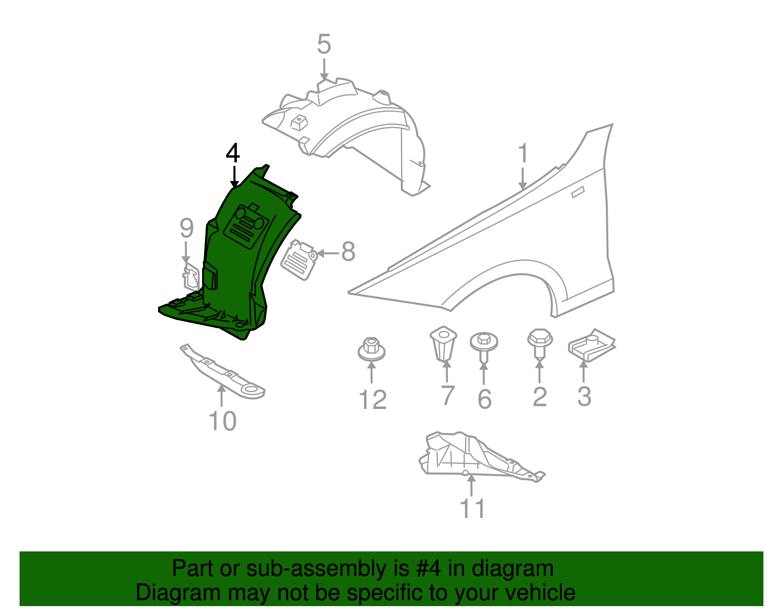 2006-2008 BMW | Fender Liner | 51717059380 | BMW OEM Parts Store