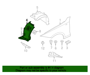 Genuine OEM BMW Fender Liner Part# 51717059380 Fits 2006-2008 BMW: Up ...