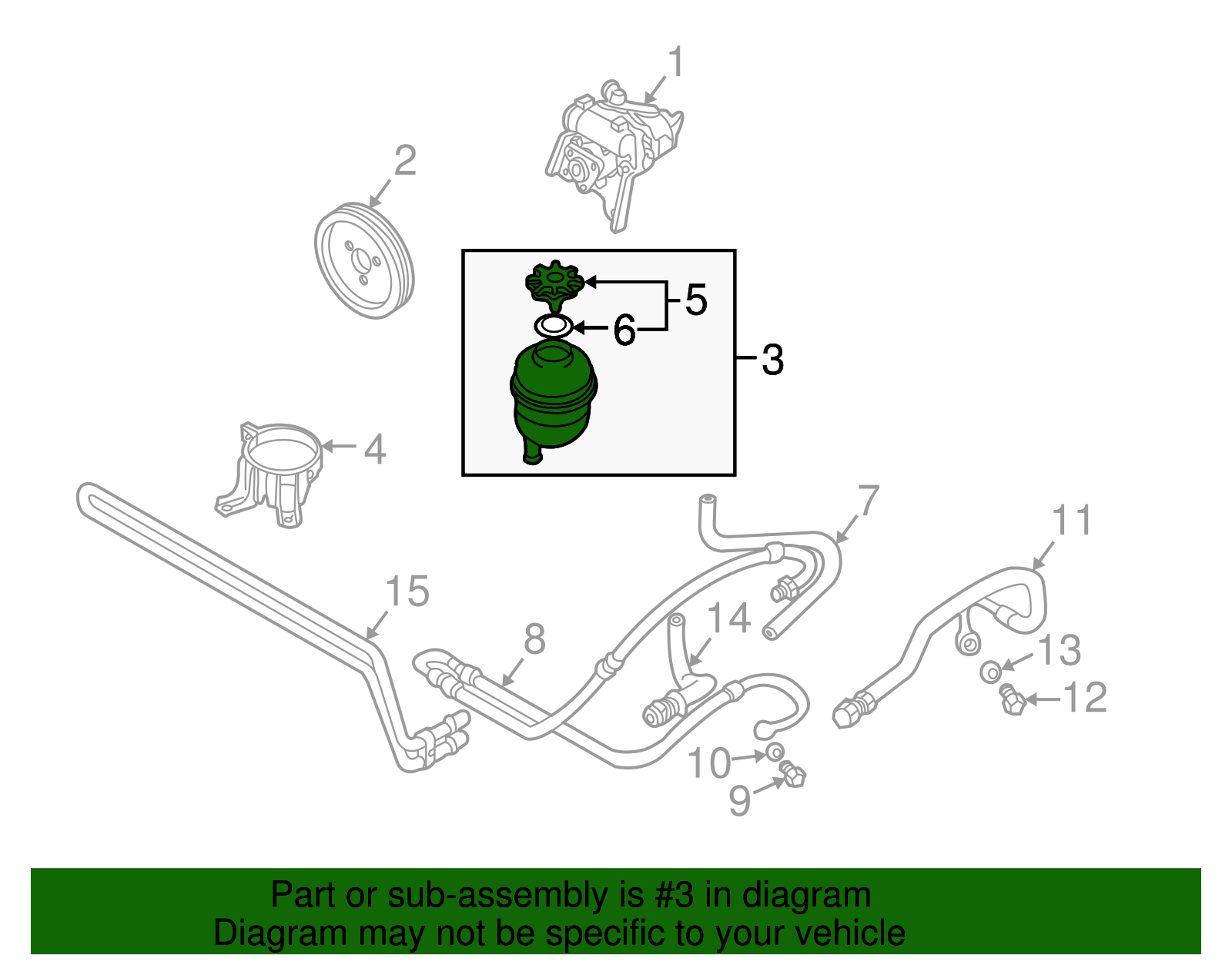 32416851217 - 1984-2010 BMW Power Steering Pump Reservoir (32-41-6-851 ...