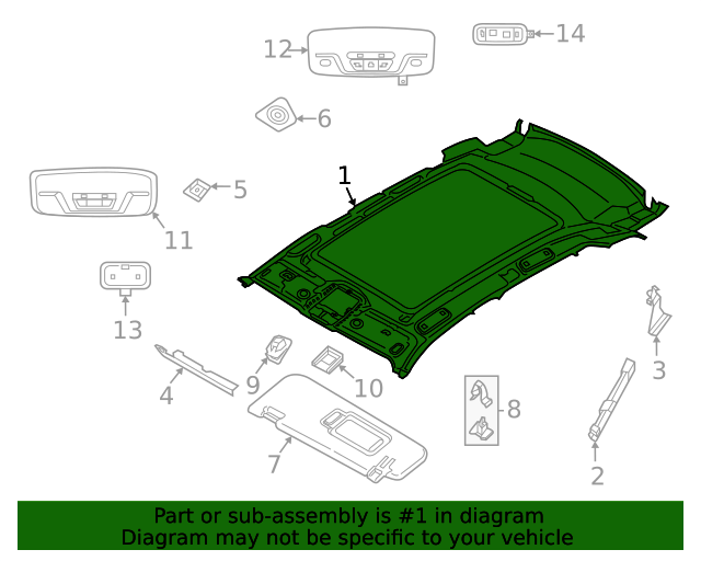 51449474430 - 2020-2021 BMW X6 Headliner (51-44-9-474-430) | BMW of ...
