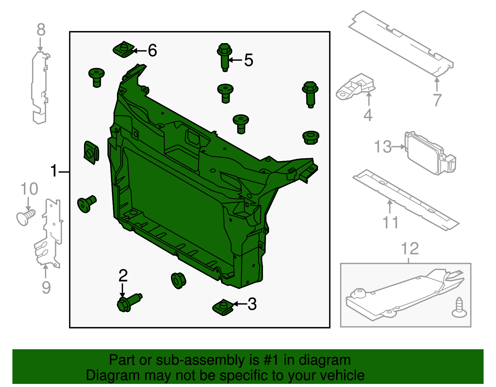 Genuine OEM Ford Part - Radiator Support BB5Z-16138-A | Genuine OEM ...