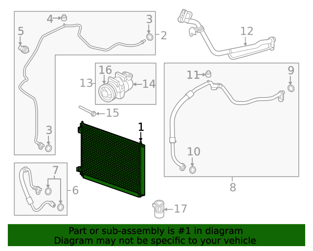 2018-2023 Nissan Condenser Assembly 92100-5RB0A | OEM Parts Online