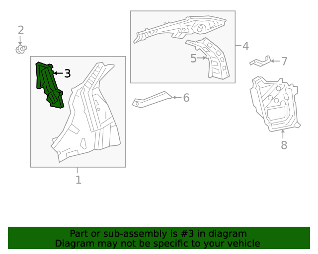 64735-TJB-A00ZZ - Wheelhouse, L Rear (Outer) 2019-2021 Acura RDX ...
