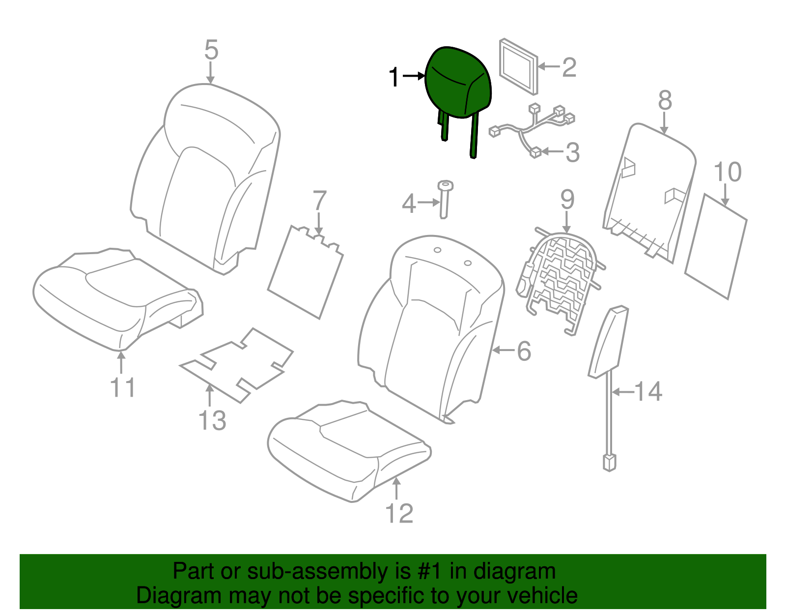 2021-2024 Nissan Armada Headrest 86400-6JL0A | Temecula Nissan Parts