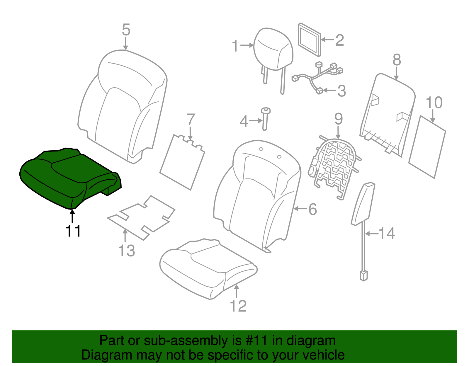 2017 Nissan Armada Cushion Cover 87370-5ZW2E | Boro Nissan Parts
