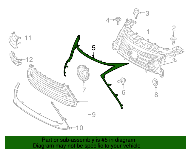2016-2018 Lexus Upper Molding 53121-06110 | Lexus Direct parts