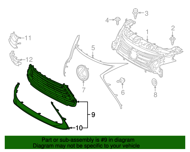 2016-2018 Lexus Grille 53102-06150 | AutoNationParts.com