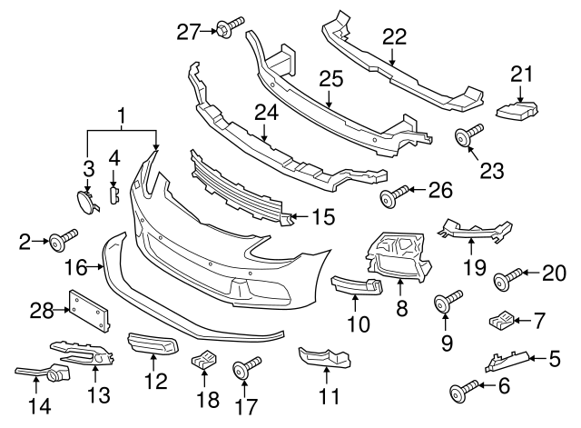971-807-549-C - Bumper Impact Absorber 2017-2021 Porsche Panamera ...