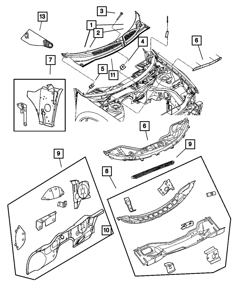 4814742AI - Cowl And Plenum Panel 2004-2006 Mopar | Mopar Factory Parts