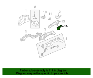 2002-2009 GM F Reinforcement 25903268 | GMPartsDirect.com
