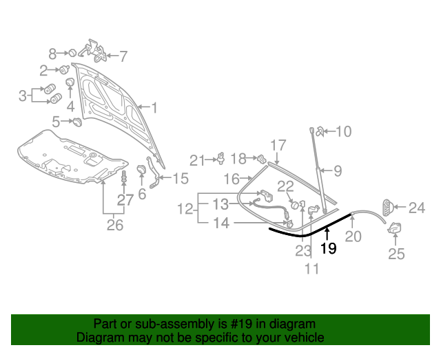 4F1-823-531-B - Release Cable 2005-2011 Audi | Audi OEM Parts