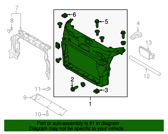2013-2015 Ford Police Interceptor Utility Radiator Support DB5Z-16138-A ...