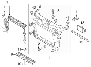 2013-2015 Ford Police Interceptor Utility Radiator Support DB5Z-16138-A ...