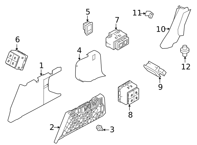 Genuine Lower Pillar Trim for 2014-2022 Land Rover Range Rover Sport ...