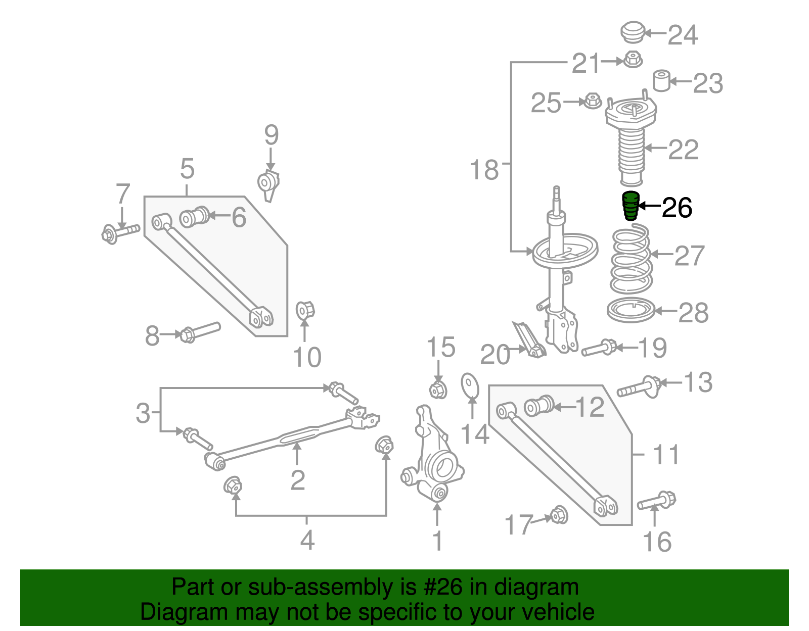 2004-2015 Toyota Strut Bumper 48341-48050 | Toyota Parts Center