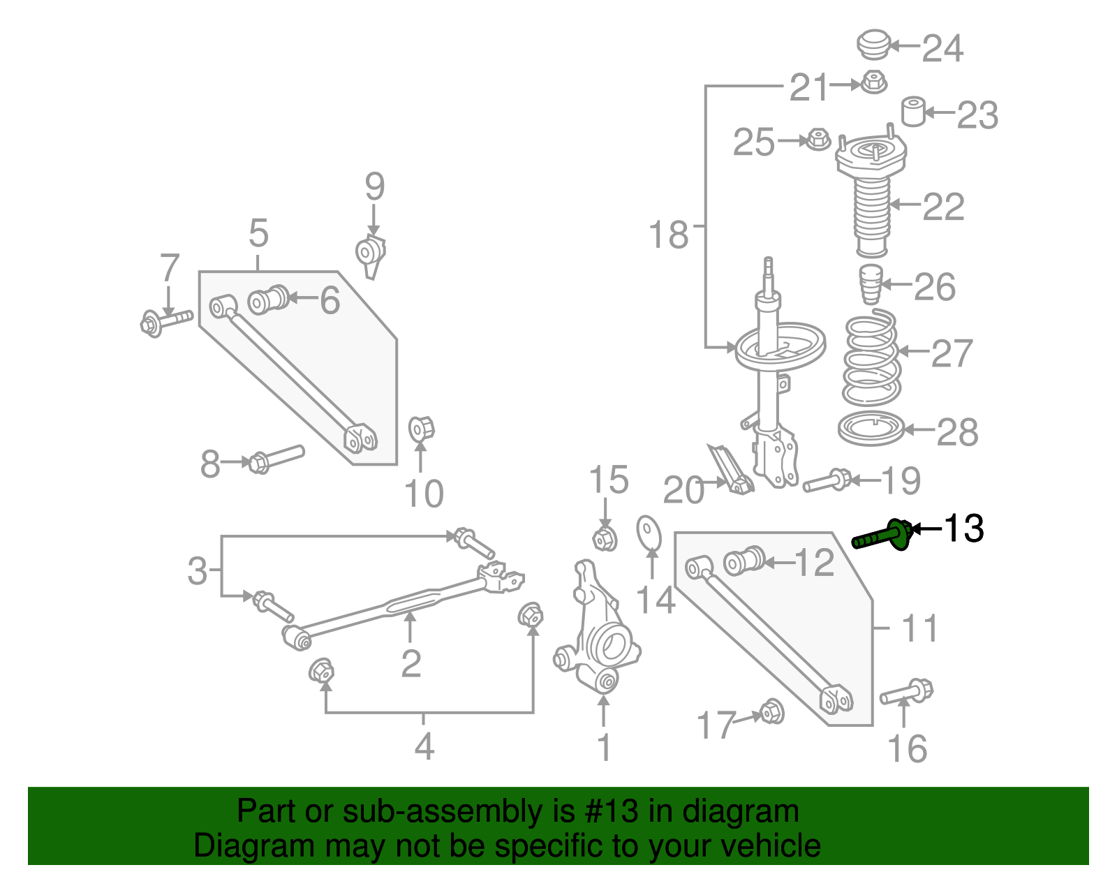 2004-2015 Toyota Rear Lateral Arm Adjust Bolt 48409-0E010 | OEM Parts ...