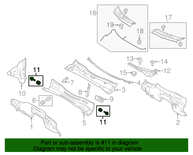 2017-2024 Ford Cowl Side Panel Mount Kit W718362-S900 | OEM Parts Online