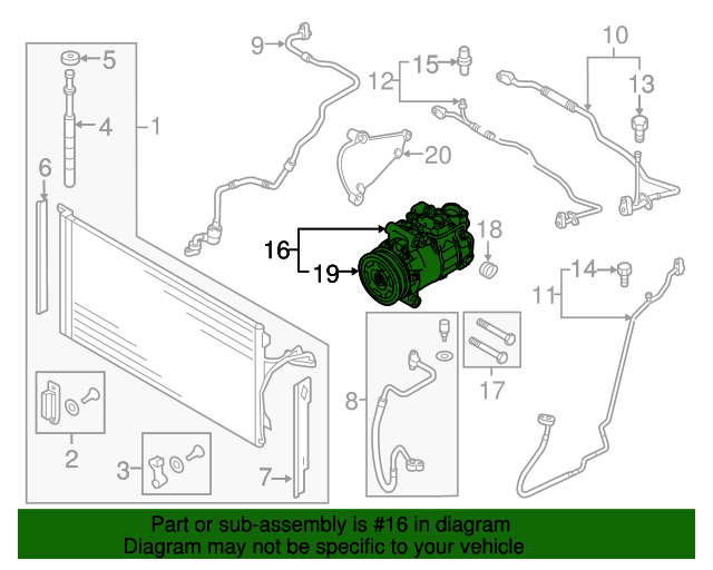 2011-2015 Audi Q7 Compressor 4E0-260-805-AR | Genuine Audi Part