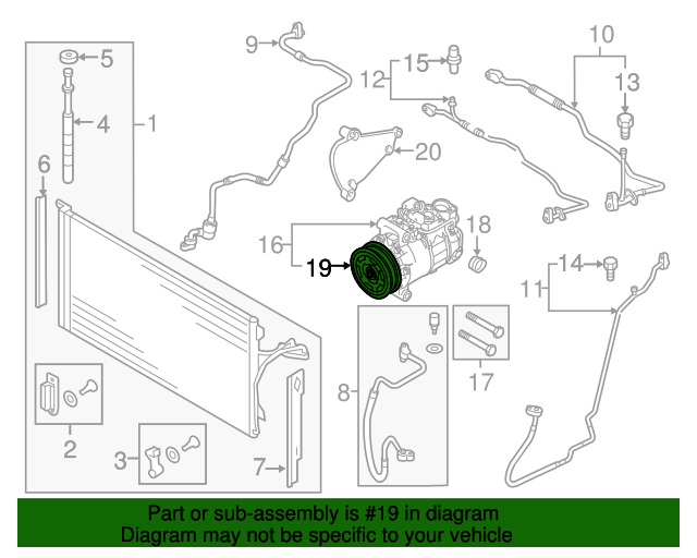 8E0-260-810-A - A/C Compressor Clutch Pulley 2005-2017 Audi | Audi OEM ...