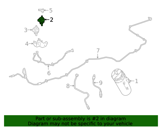 001-470-11-93-64 - Vapor Canister Purge Solenoid 2015-2023 Mercedes ...