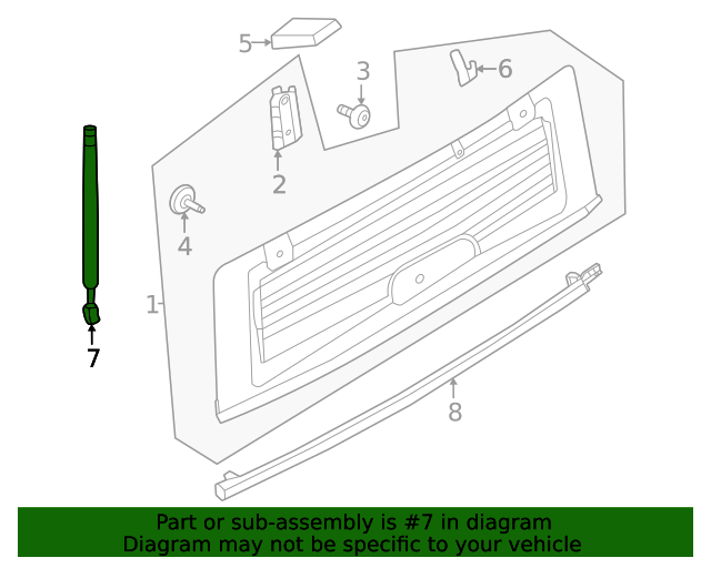 2021-2024 Ford Bronco Strut Cylinder M2DZ-7842104-A | OEM Parts Online