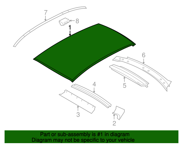 41002996212 - 2008-2013 BMW Roof Panel (41-00-2-996-212) | Parts ...