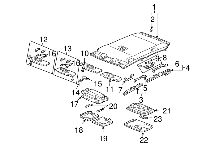 83200-SDA-A03ZA - Lining Assembly, Roof *NH220L* (Normal Roof) (Clear ...