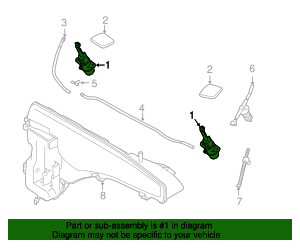 61677308526 - 2008-2014 BMW X6 Washer Nozzle (61-67-7-308-526) | BMW of ...